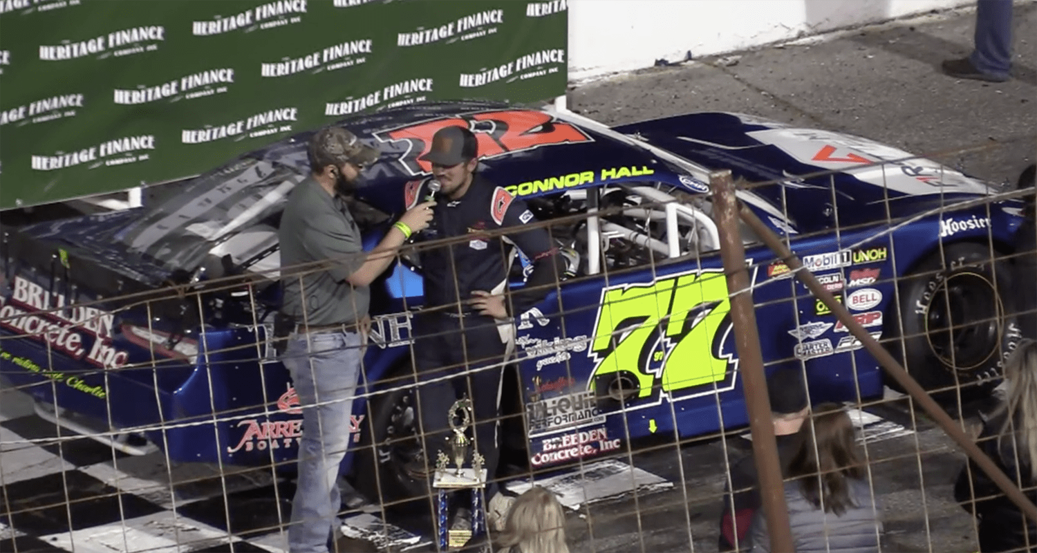 Connor Hall's Victory Lane interview at Hickory Motor Speedway ...