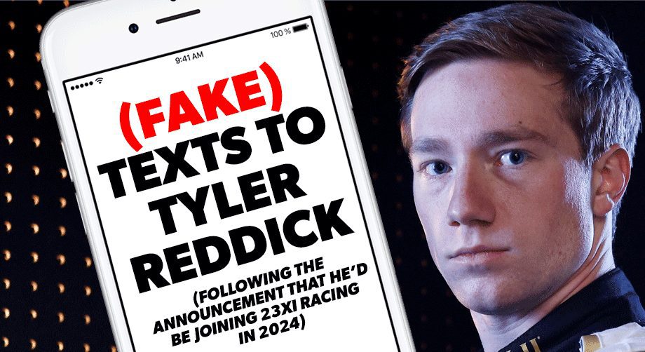 @nascarcasm: Fake texts to Tyler Reddick after 23XI news | NASCAR