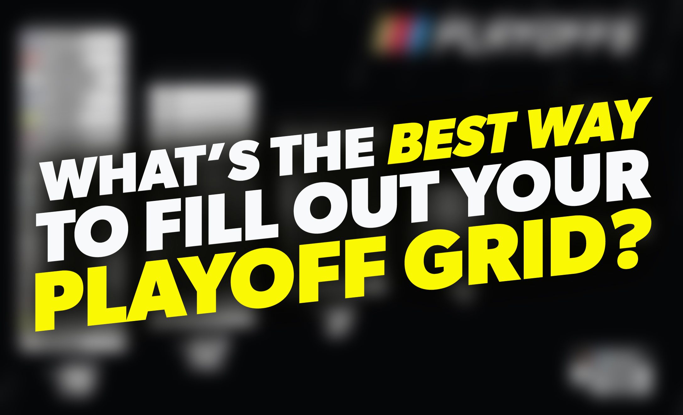 @nascarcasm: Best method for filling out a playoff grid? | NASCAR