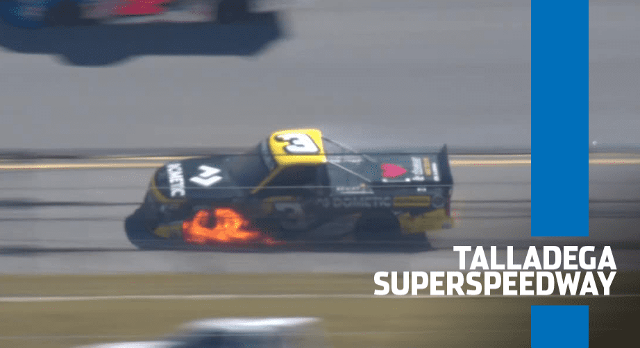 Jordan Anderson's truck catches fire at Talladega | NASCAR