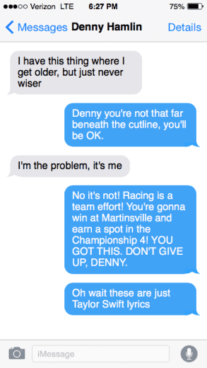 Fake texts to Miami playoff winner Kyle Larson | NASCAR