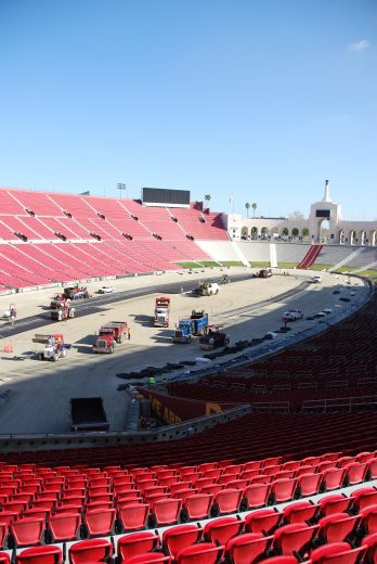 Work underway at LA Coliseum in preparation for Clash | NASCAR