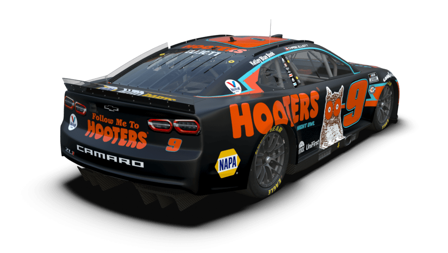 First look: Chase Elliott's 2023 Hooters paint scheme - NASCAR