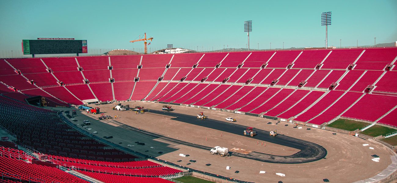 Work underway at LA Coliseum in preparation for Clash | NASCAR
