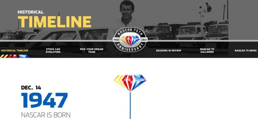 NASCAR 75 hub page will be your window into historic celebration