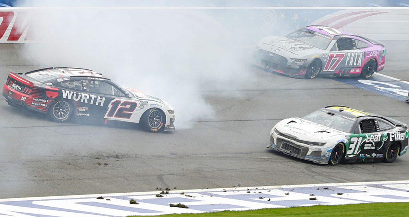 Stage 2 stack-up snarls nine cars at Auto Club | NASCAR