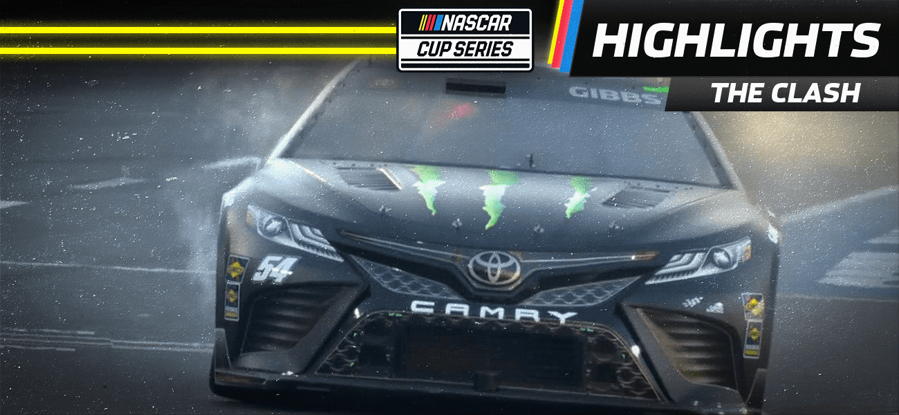 No. 54 of Ty Gibbs catches fire at Clash practice | NASCAR