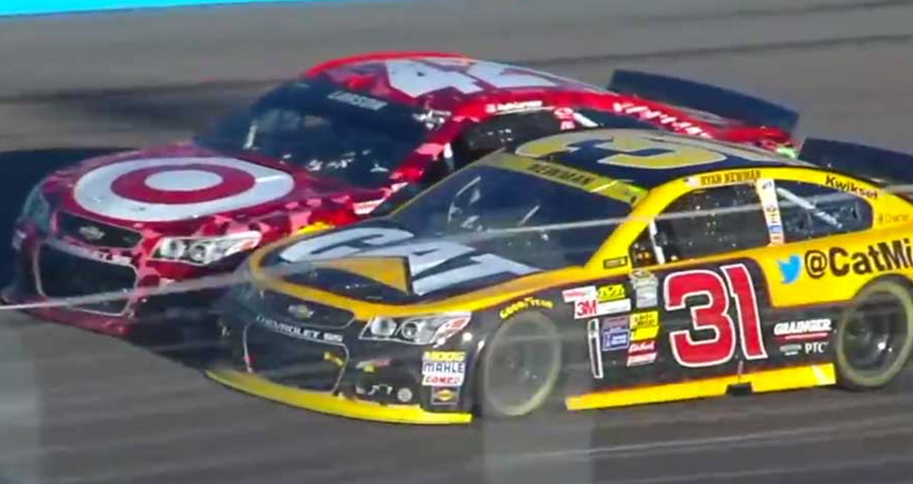 Ryan Newman punts Kyle Larson at Phoenix in 2014 | NASCAR