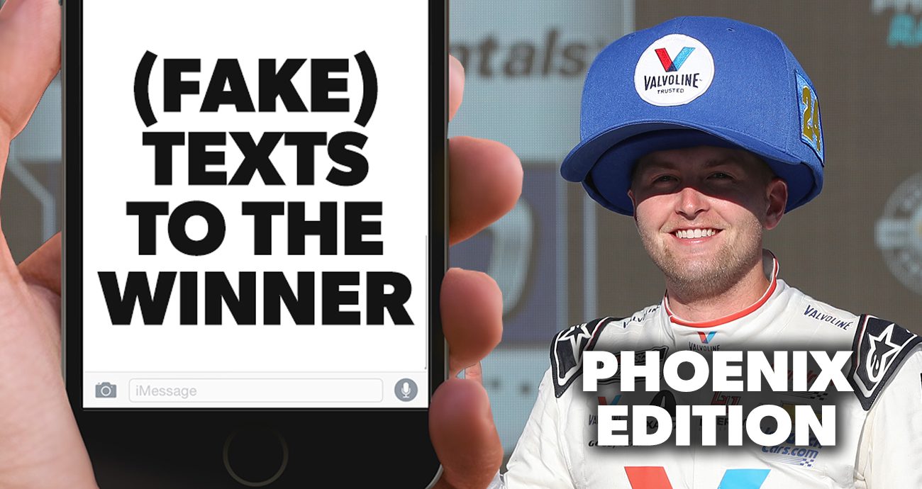 Fake texts to Phoenix winner William Byron | NASCAR