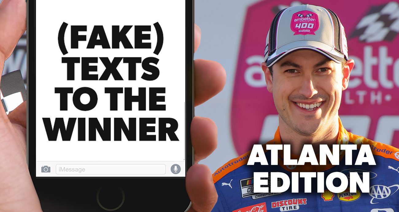 @nascarcasm: Fake texts to Atlanta winner Joey Logano | NASCAR