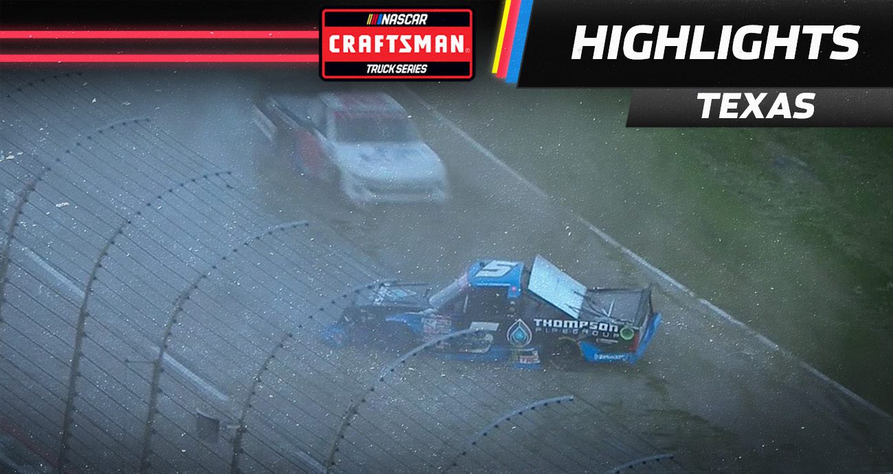 Dean Thompson involved in big wreck on Texas fronstretch - NASCAR