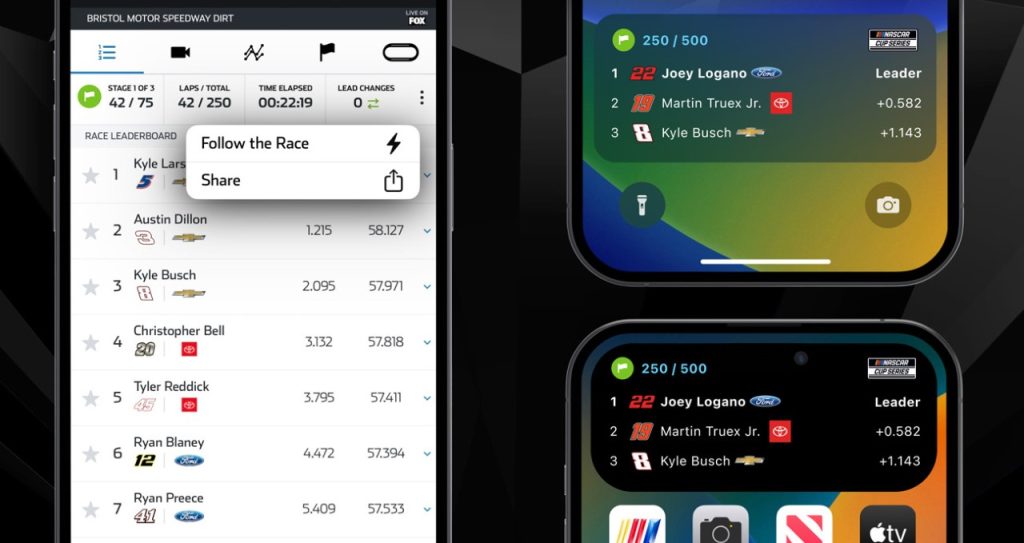 NASCAR Mobile Live Activities launches for iOS devices | NASCAR