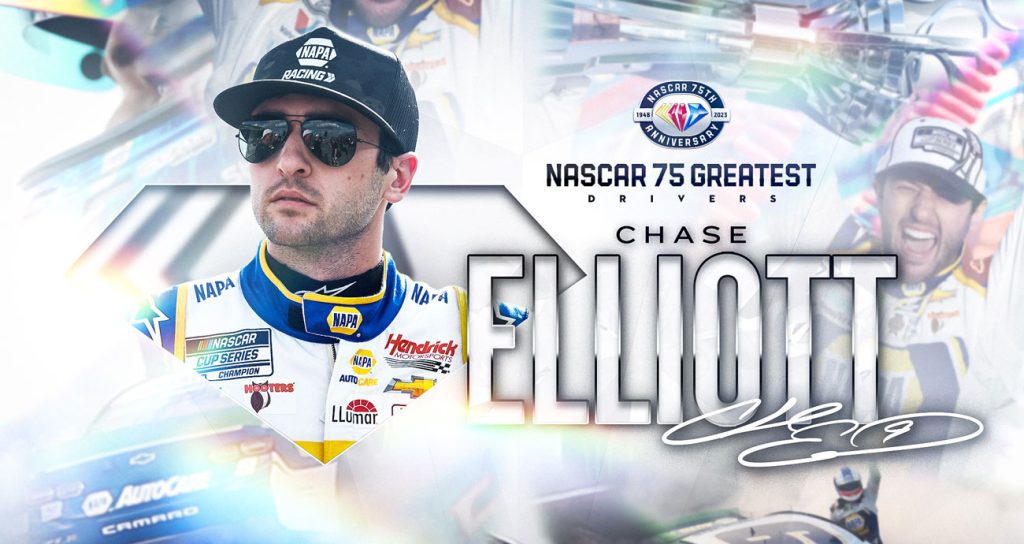 Chase Elliott joins NASCAR's 75 Greatest Drivers list