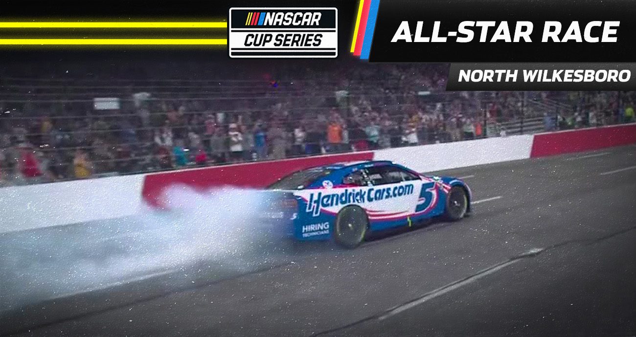 Burnout of the year?! Larson celebrates All-Star win in style - NASCAR