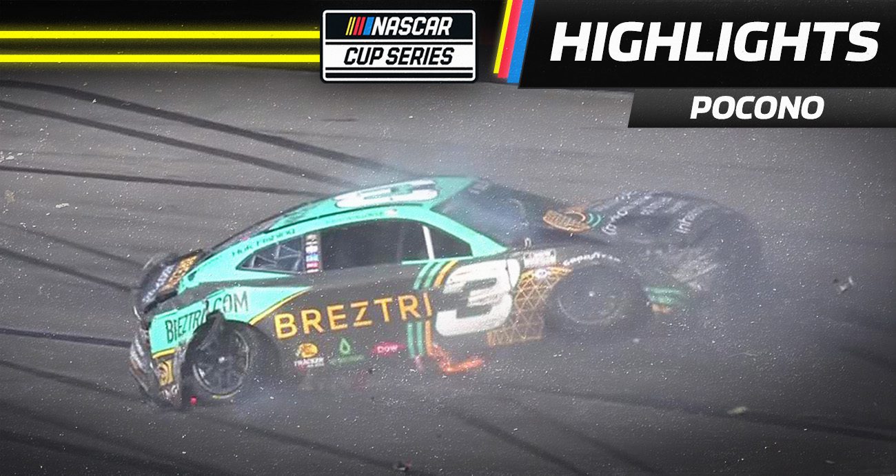 Tyler Reddick and Austin Dillon make contact, Dillon wrecks out at Pocono