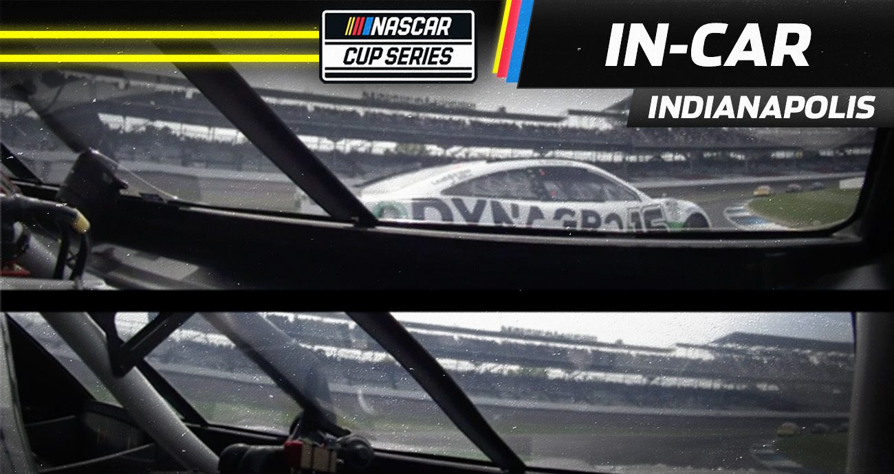 In-car view of Allmendinger-Blaney contact at Indy - NASCAR