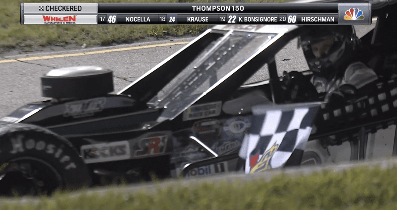 Justin Bonsignore honors late John Blewett with checkered flag gesture ...