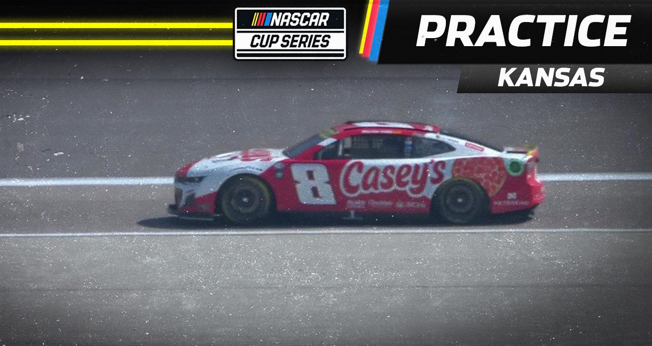 Kyle Busch makes wall contact in practice at Kansas Speedway