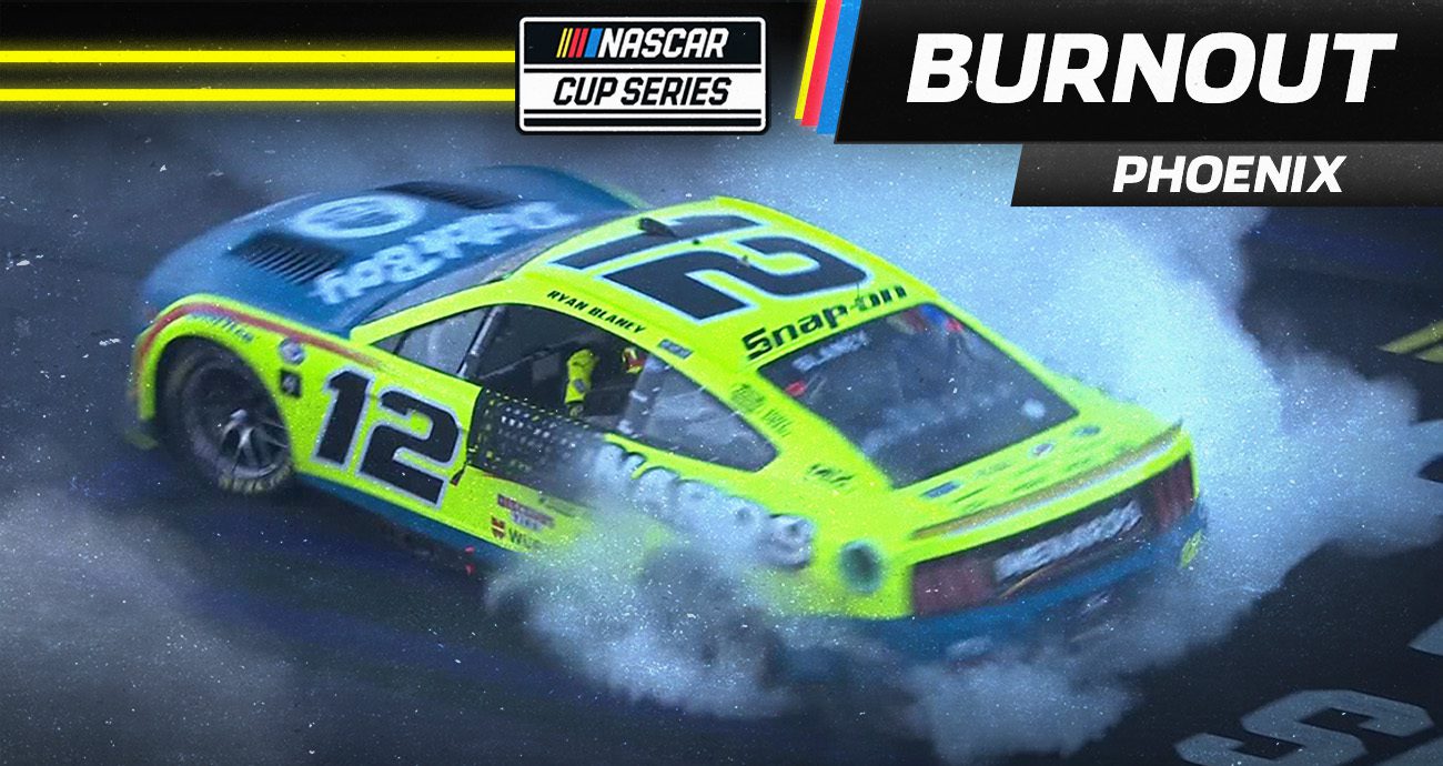 Blaney celebrates with a burnout fit for a champion - NASCAR