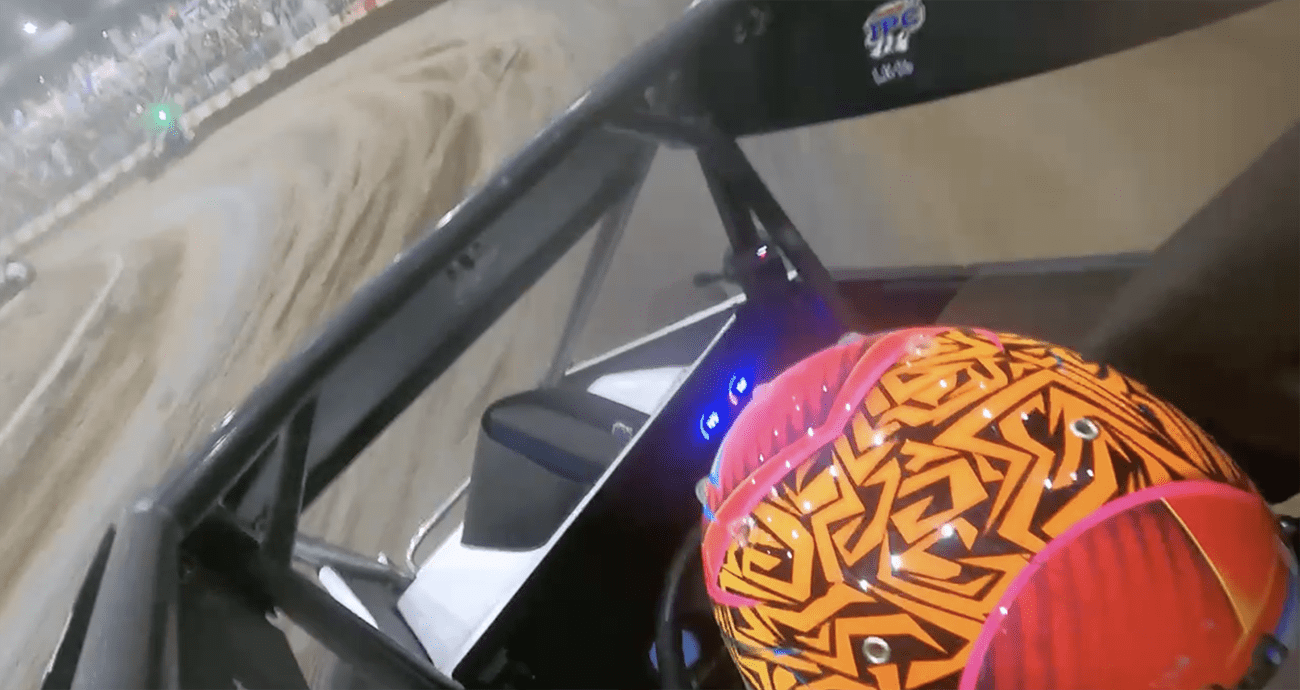 Onboard footage of Kyle Larson's big flip at the Chili Bowl Nationals ...