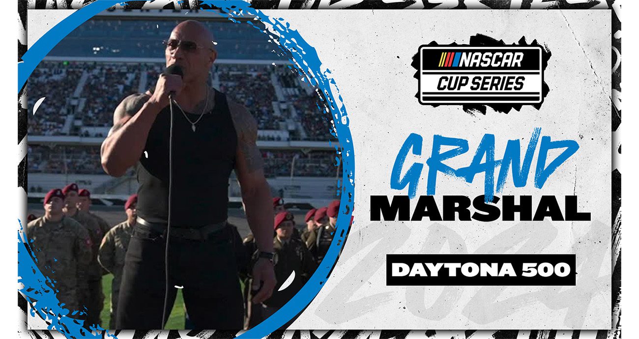 The Rock gives electrifying command for Daytona 500 - NASCAR