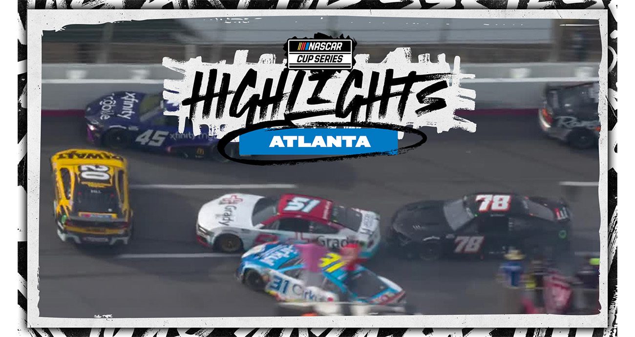 Big wreck into Turn 1 as green flag flies at Atlanta - NASCAR