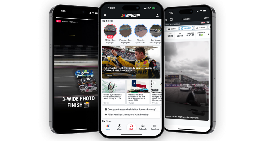 NASCAR, WSC Sports launch In-App Stories | NASCAR