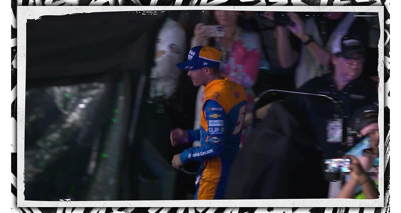 Kyle Larson arrives at Charlotte Motor Speedway - NASCAR