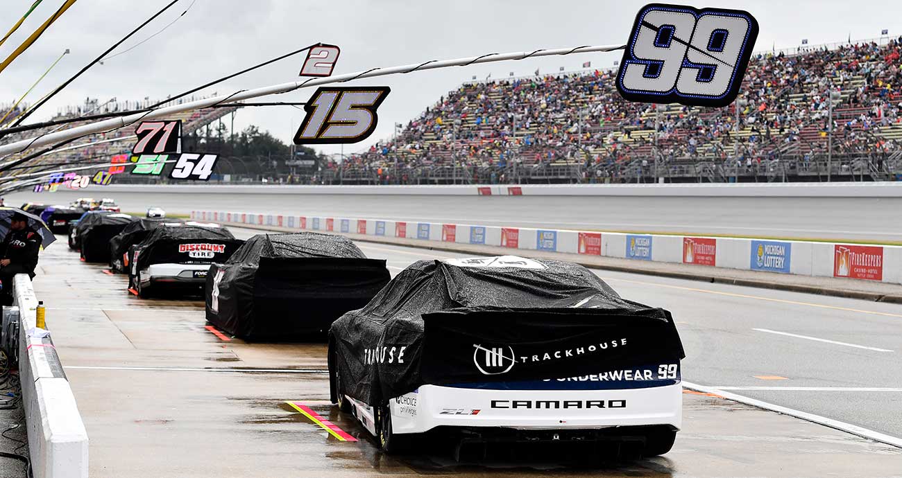 Rain postpones Cup race at Michigan to Monday finish | NASCAR