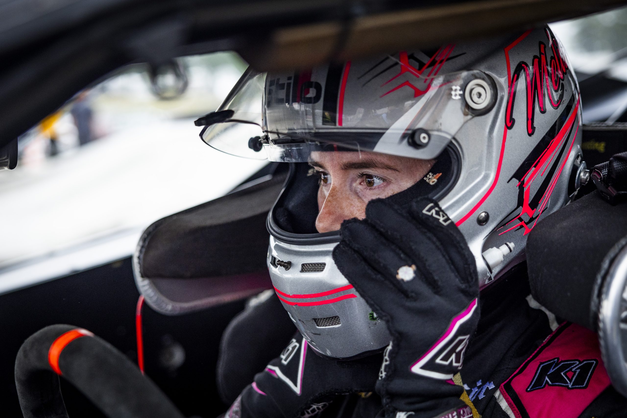 Melissa Fifield's wedding venue sponsoring her Modified at Wilkesboro