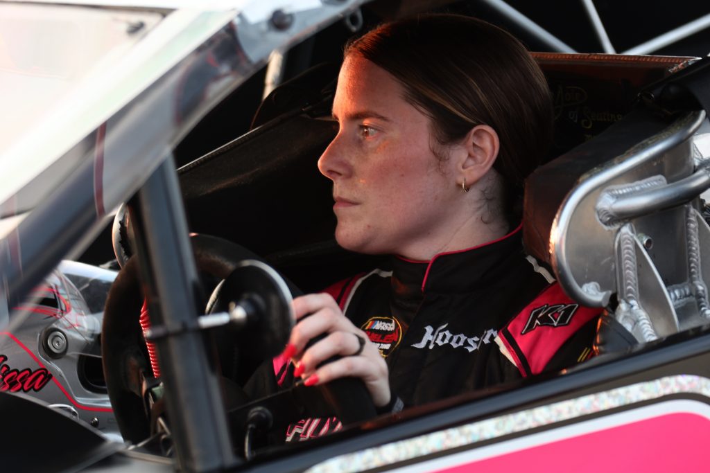 Melissa Fifield's wedding venue sponsoring her Modified at Wilkesboro