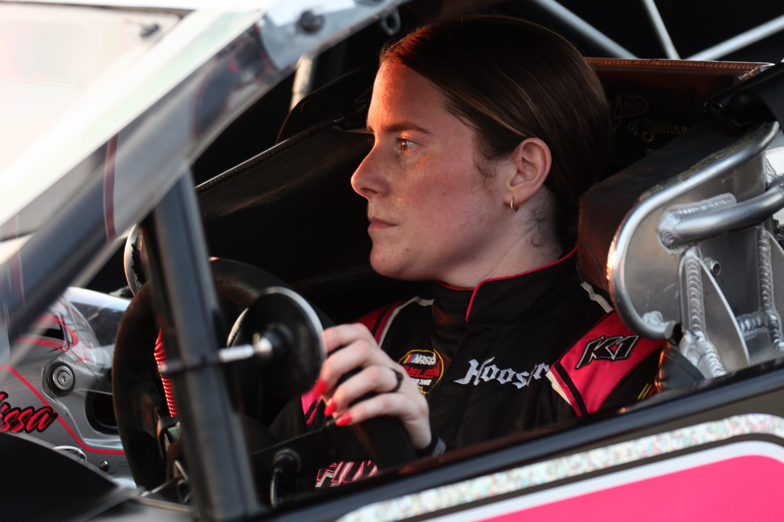 Melissa Fifield's wedding venue sponsoring her Modified at Wilkesboro