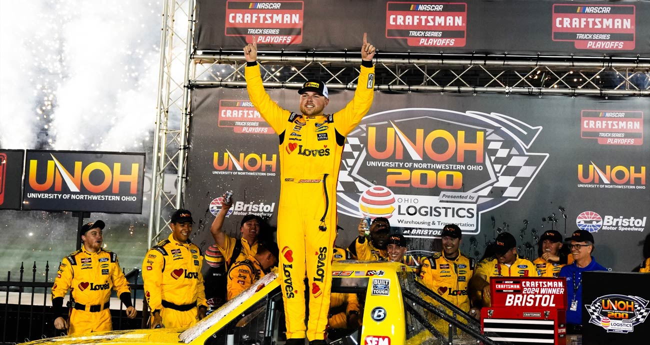 Riggs goes back-to-back with Bristol Trucks win - NASCAR