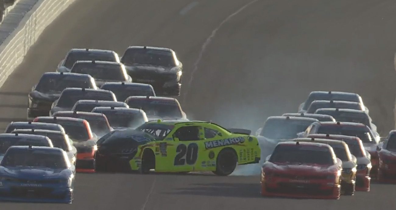 Big crash ends Brandon Jones' day early after getting turned into wall ...