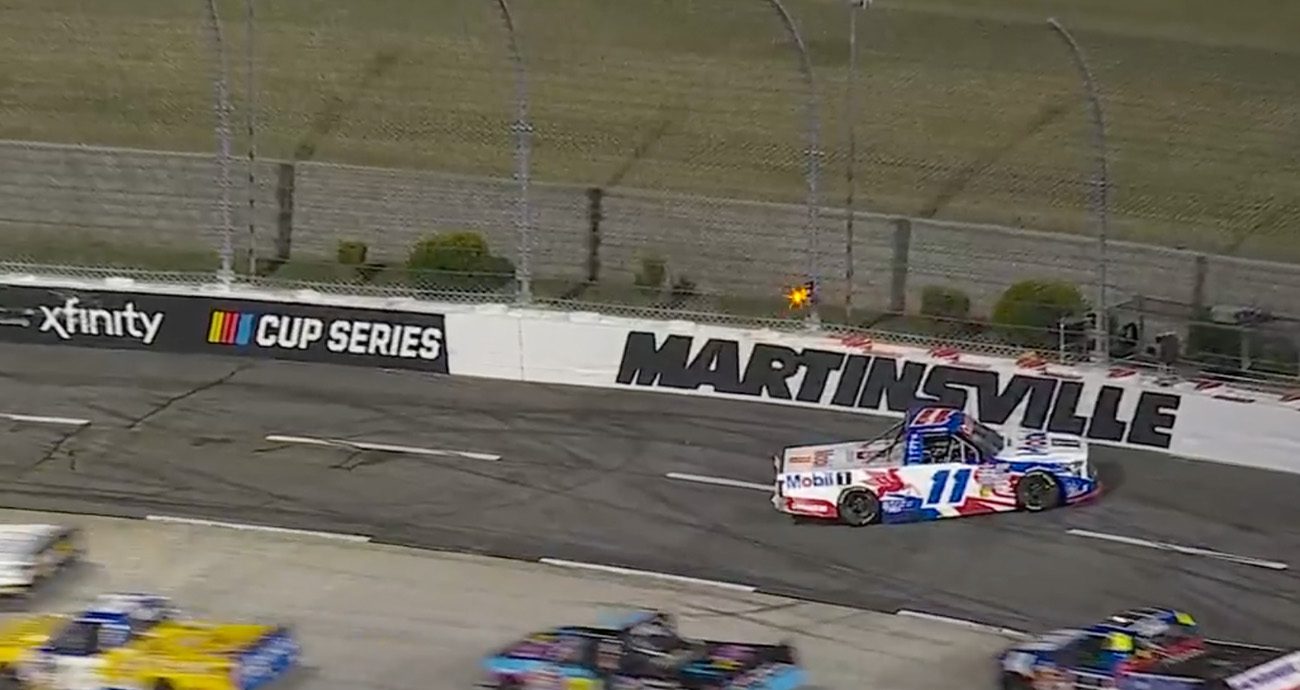 Corey Heim has tire go down after contact with Honeycutt, spins around ...