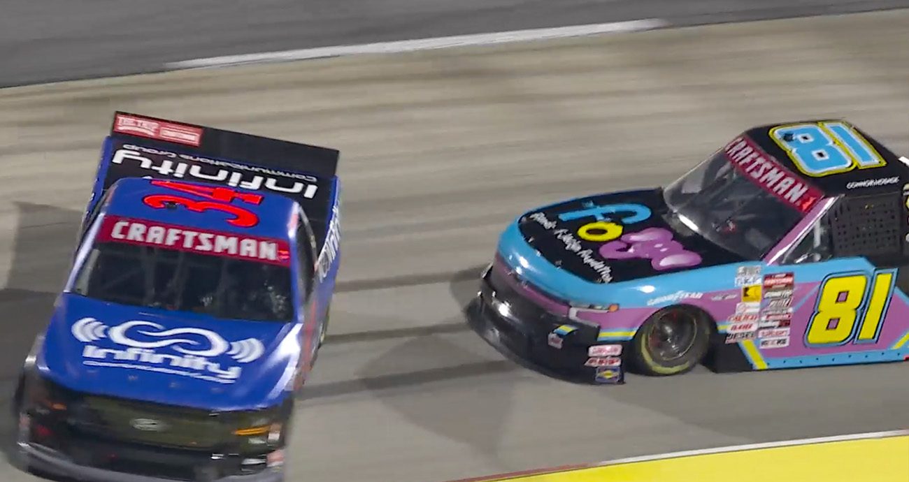 Connor Mosack makes contact, spins Layne Riggs early | NASCAR