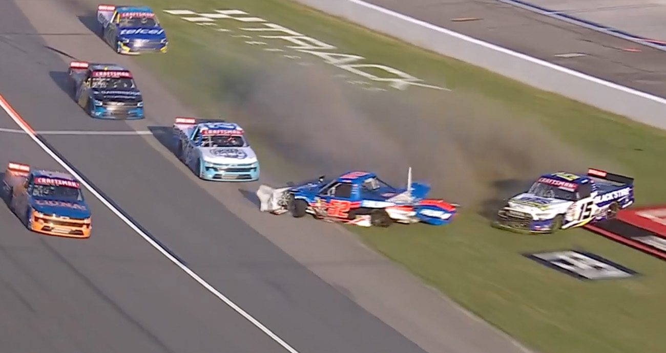 Multiple trucks involved in crash as Caruth gets loose - NASCAR