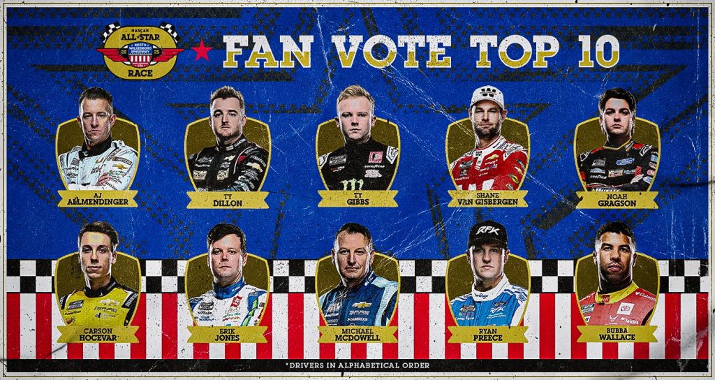 Top 10 drivers revealed in 2025 All-Star Race Fan Vote | NASCAR