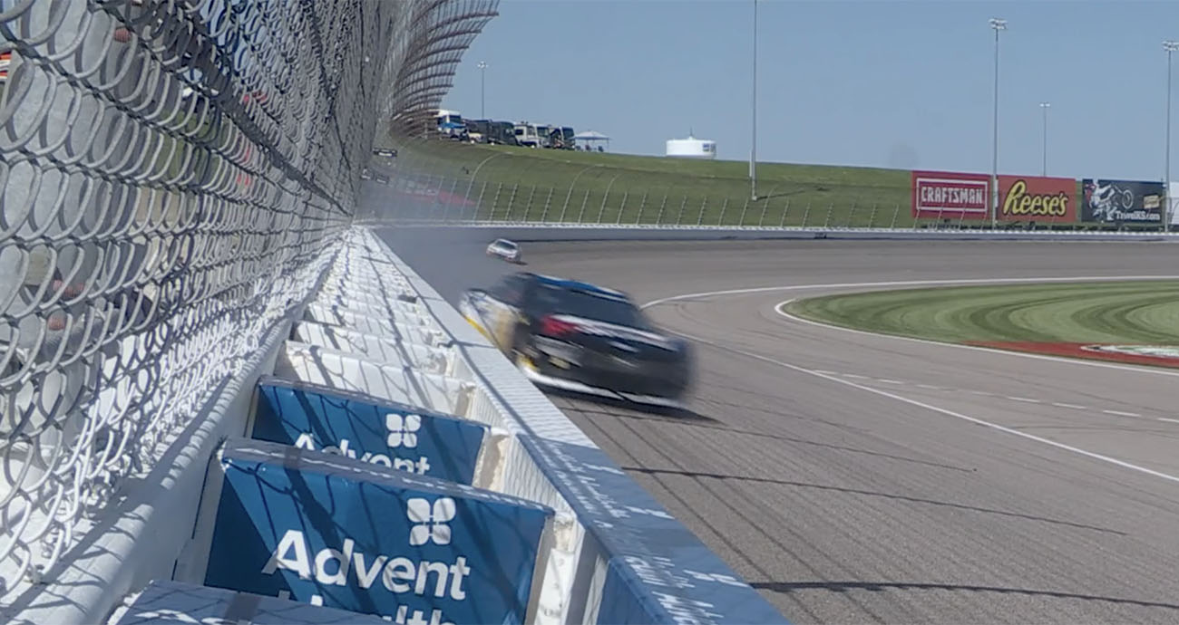 Zane Smith's right-rear tire goes down, taps wall - NASCAR