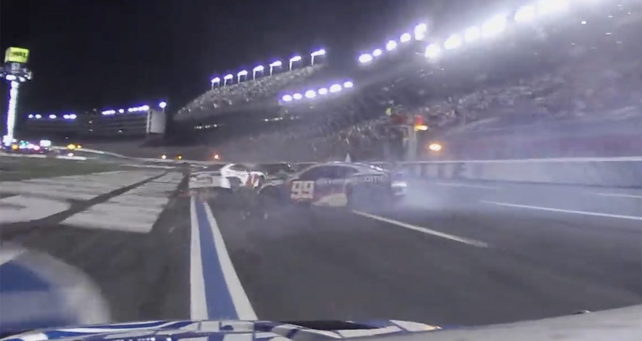 In-car cameras: View of big wreck at Charlotte - NASCAR