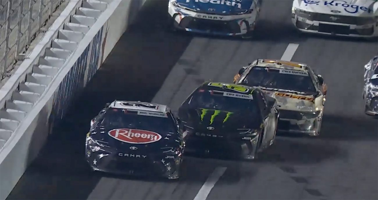 Gibbs has close call after contact, saves 54 from crash | NASCAR
