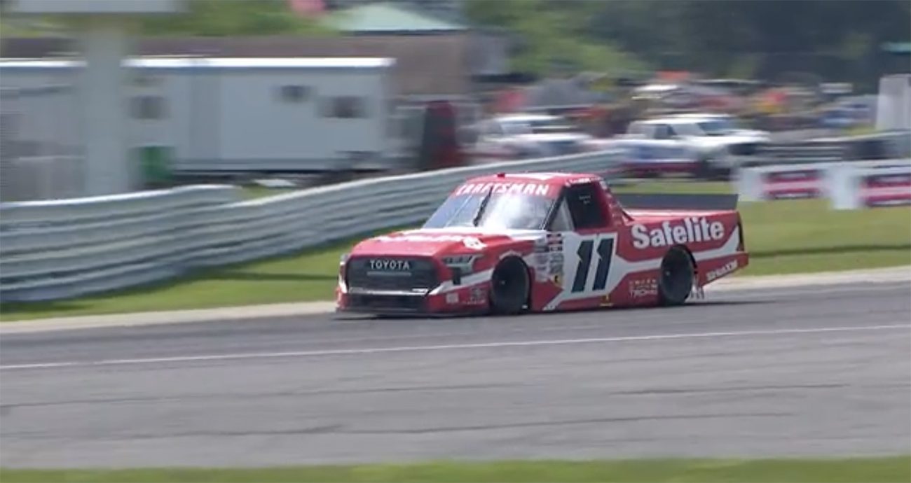 No. 62 truck catches fire at Lime Rock during practice - NASCAR