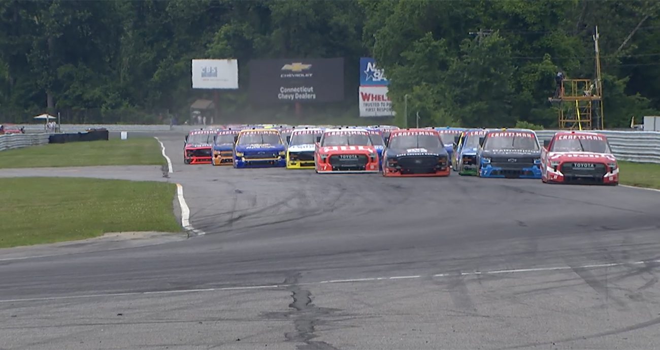 Chaos strikes on final restart at Lime Rock Park | NASCAR