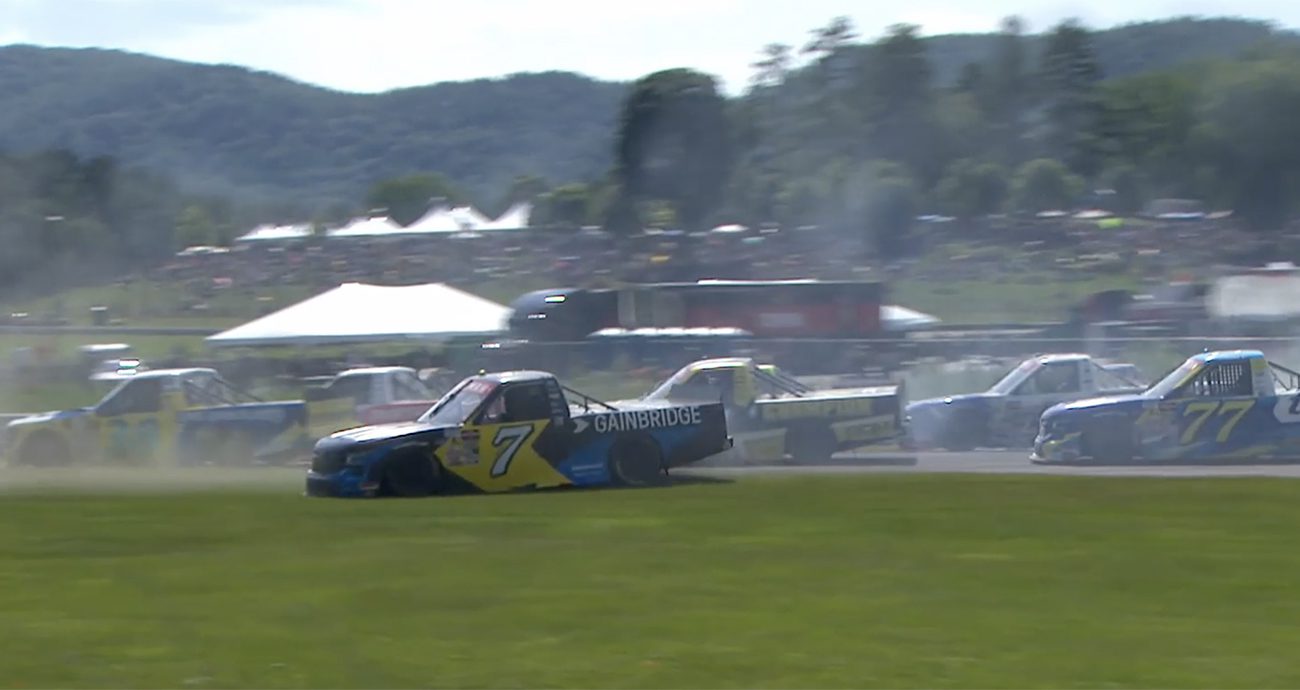 Chaos strikes on final restart at Lime Rock Park - NASCAR