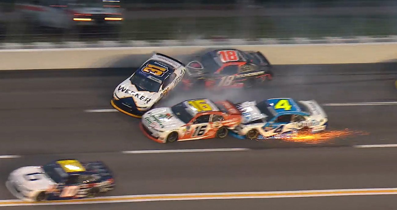 Crash early after Perkins spins from contact with Eckes - NASCAR