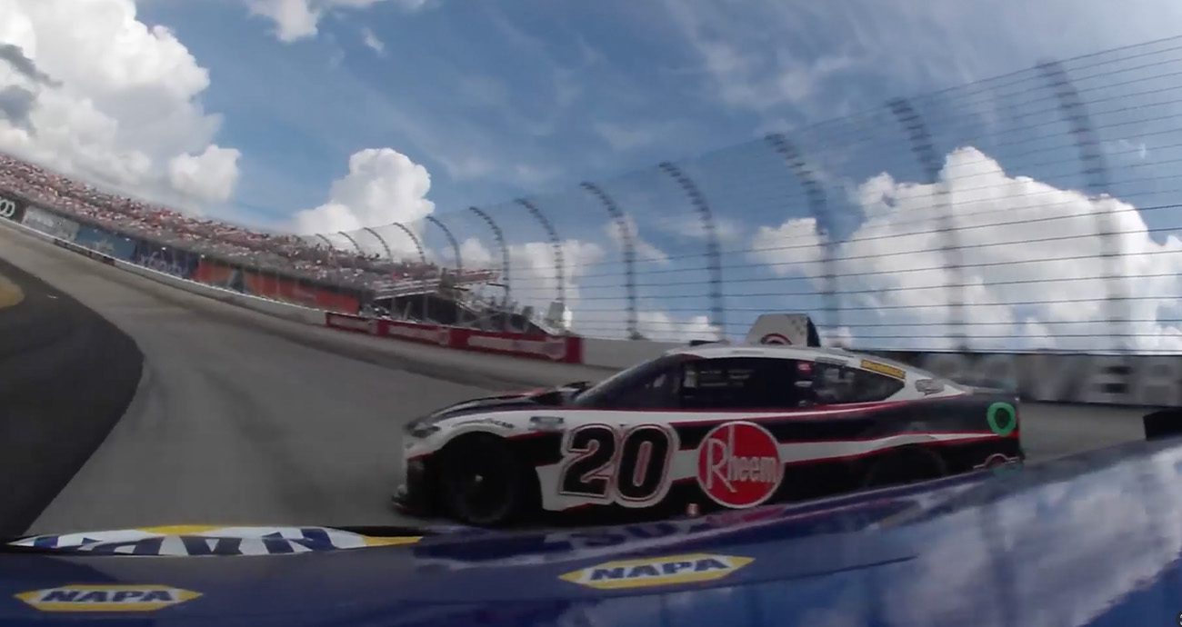 Bell spins from lead as final stage goes green NASCAR