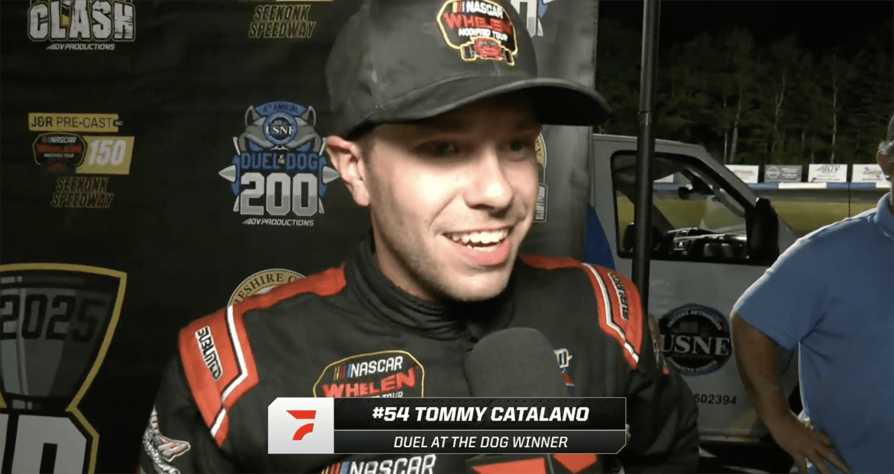 Tommy Catalano's Victory Lane interview at Monadnock Speedway ...