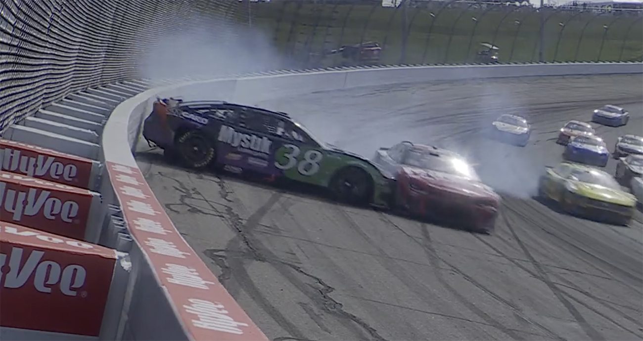 Zane Smith suffers damage after Carson Hocevar contact | NASCAR