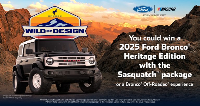 Win a new 2025 Ford Bronco® Heritage Edition | NASCAR