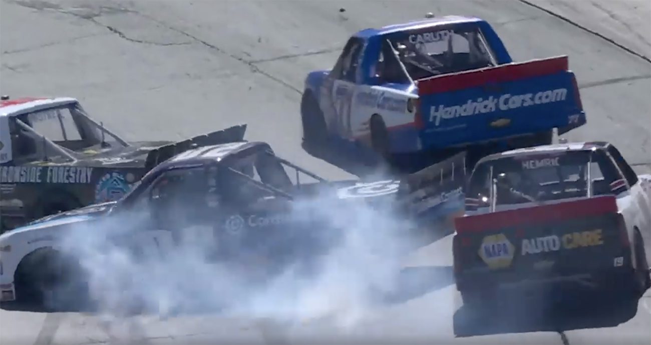 Hemric gets into wall, avoids hard wreck in Stage 1 | NASCAR